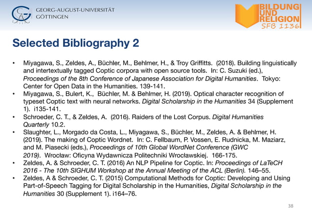 Digital Text Reuse Detection in Coptic Literature: A Progress Reporte | PDF