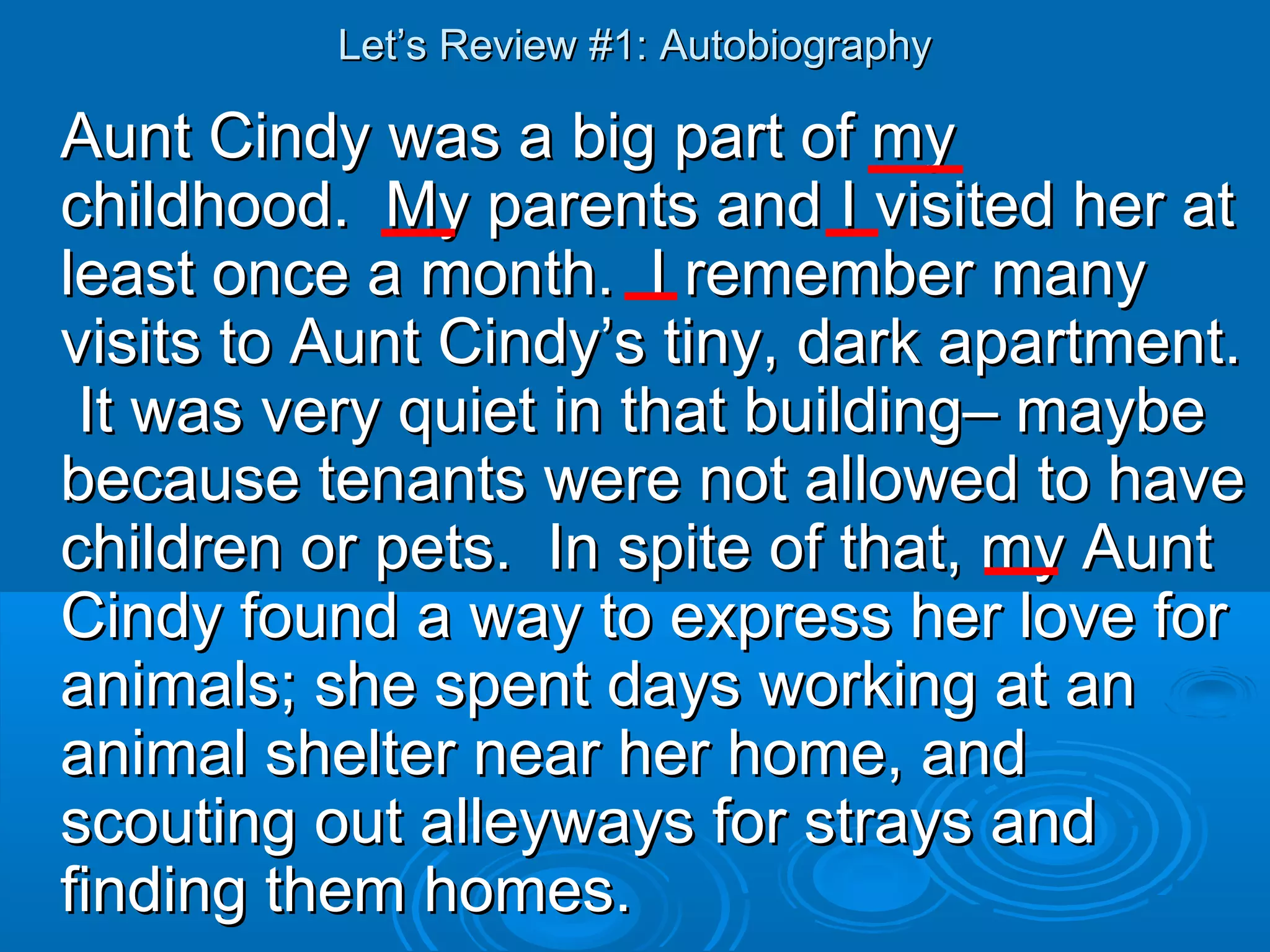 Text structure-l4-autobiography-v-biography | PPT