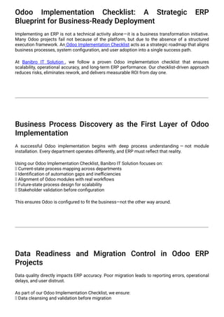 Odoo Implementation Checklist: A Strategic ERP Blueprint for Business ...