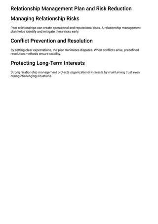Relationship Management Plan and Risk Reduction | PDF
