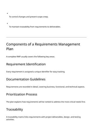 Requirements Management Plan: A Complete Guide | PDF