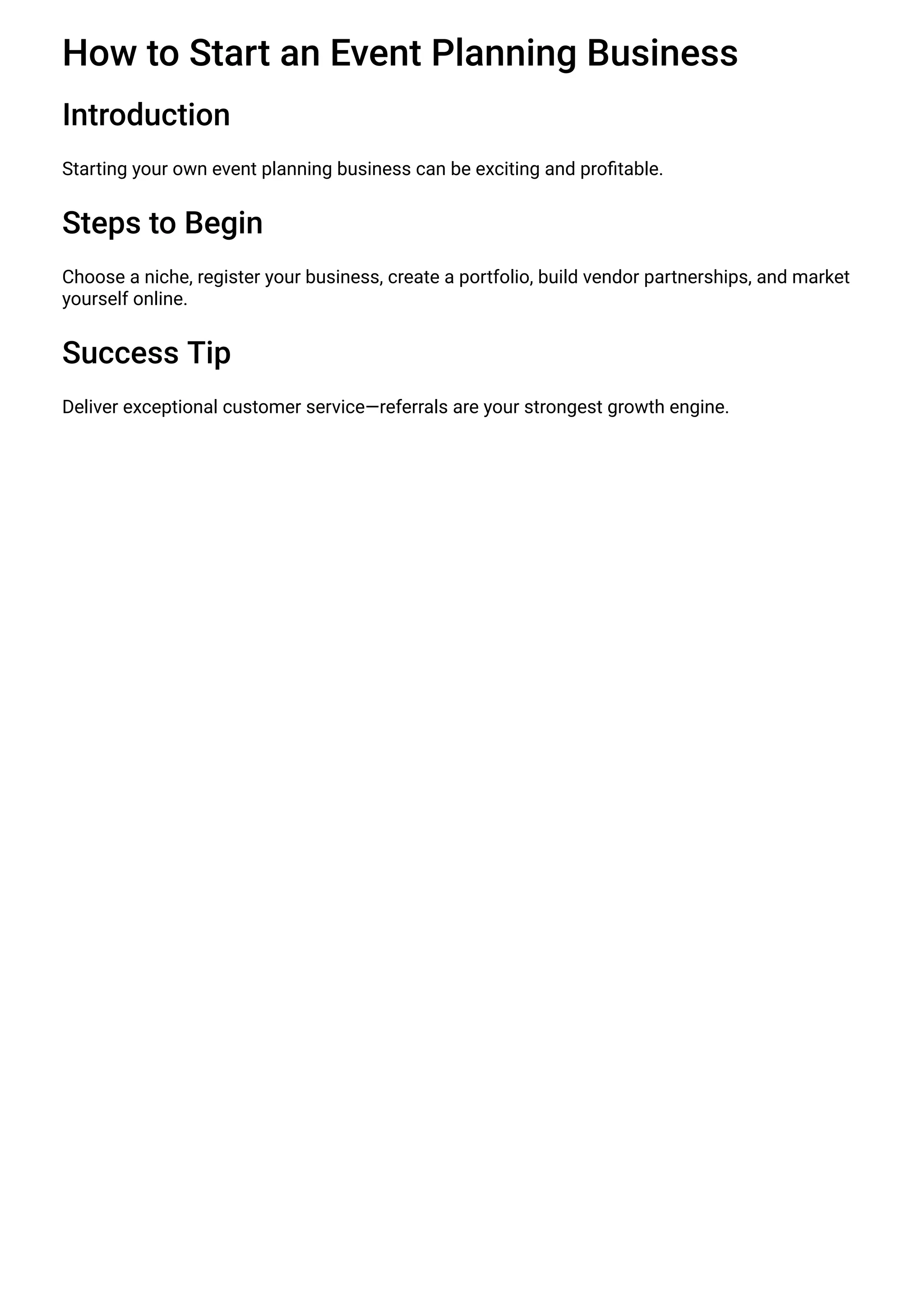 How to Start an Event Planning Business? | PDF