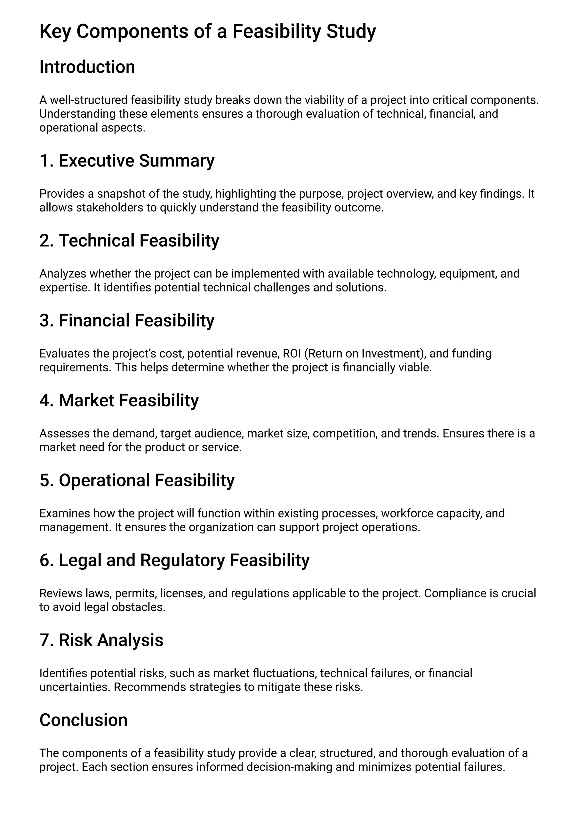 What are the Key Components of a Feasibility Study? | PDF