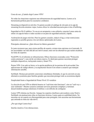 Lumos VPN vs. Gigantes del Sector: ¿Por qué la Simplicidad es la Nueva ...