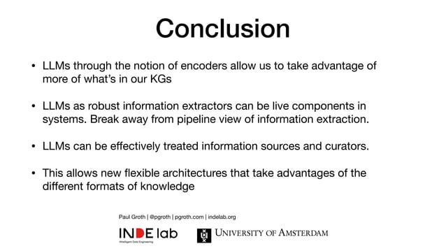 To Graph or Not to Graph Knowledge Graph Architectures and LLMs | PPT