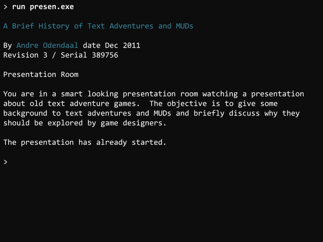 Text adventures & muds | PPTX | Board Games and Puzzles | Games and Puzzles
