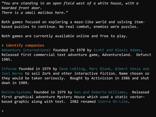 Text adventures & muds | PPTX | Board Games and Puzzles | Games and Puzzles