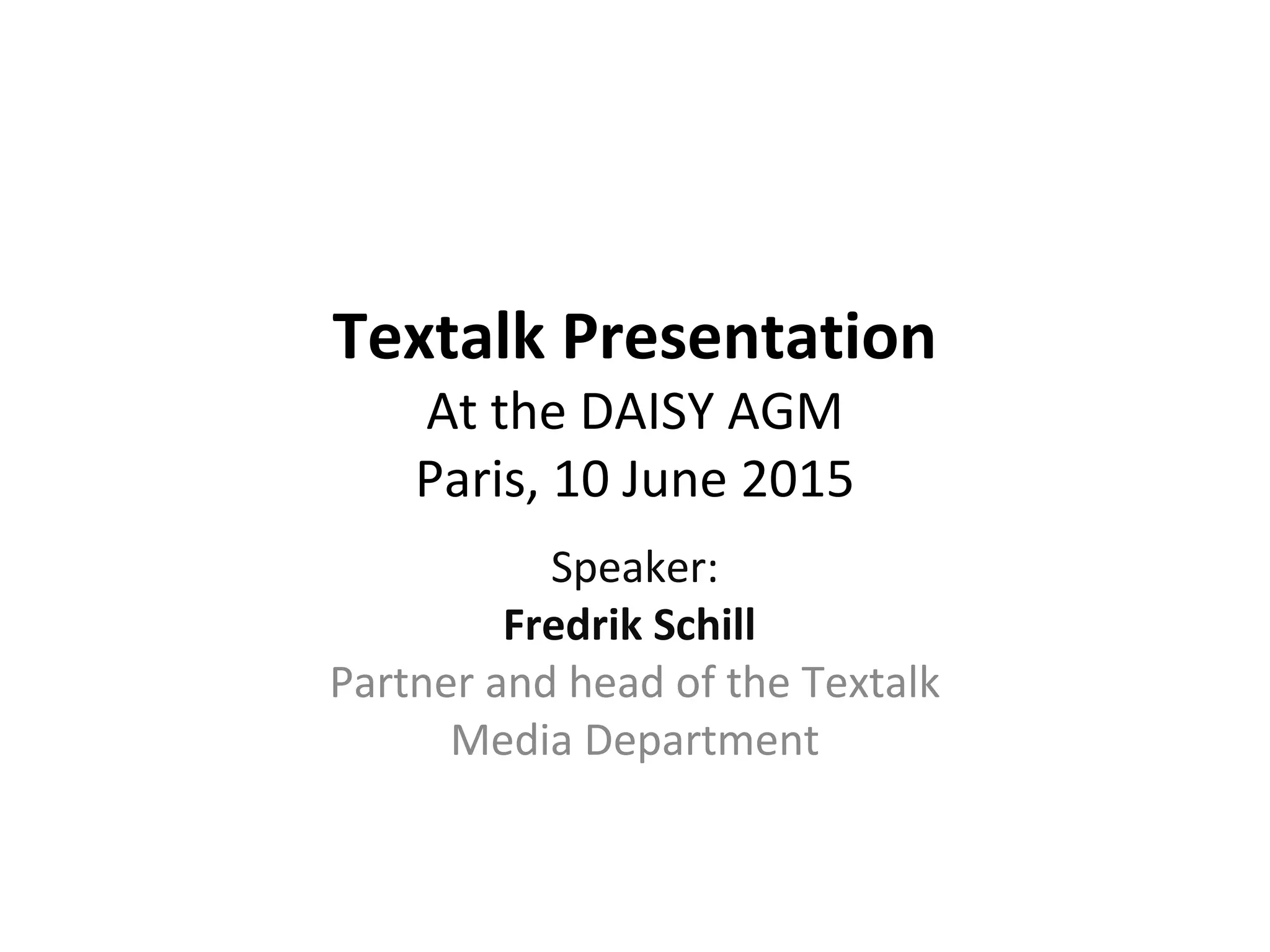 Textalk Presentation | PPT
