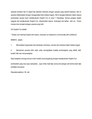 Text amanat pembina upacara berbahasa inggris | DOCX