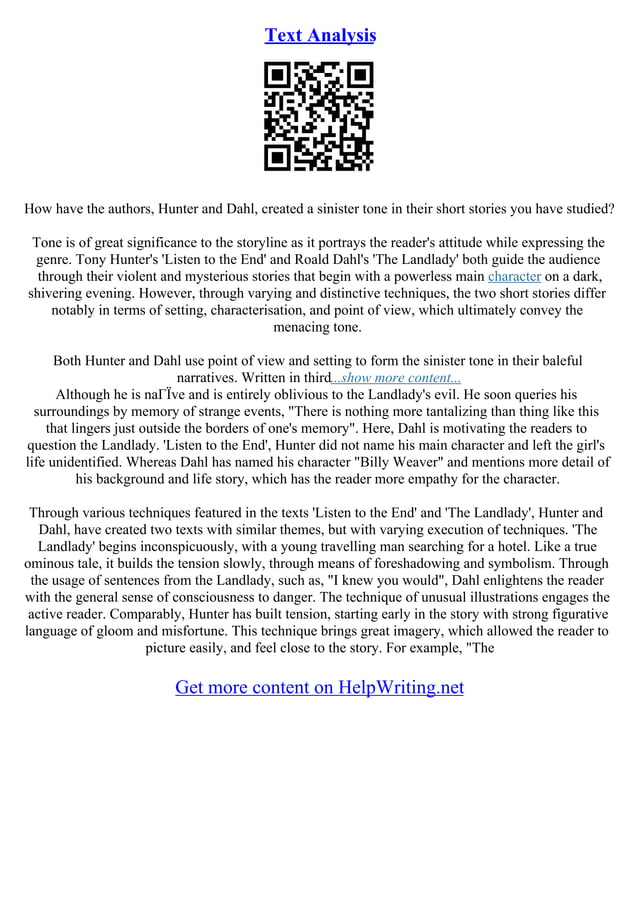 Text Analysis Essay Examples | PDF