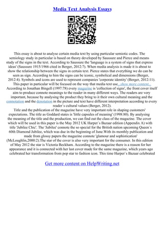 Text Analysis Essay Examples | PDF