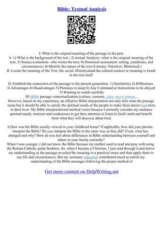 Text Analysis Essay Examples | PDF