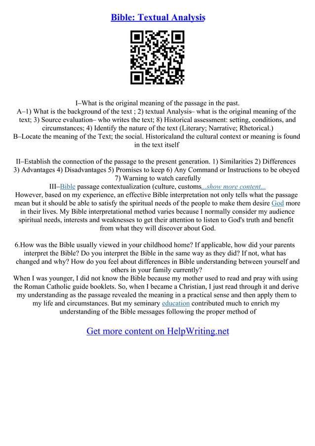 Text Analysis Essay Examples | PDF