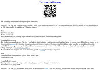 Text Analysis Response | PPT