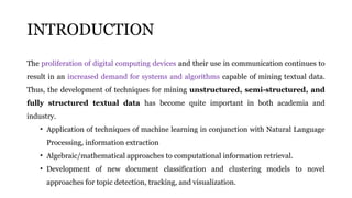 Comprehensive Text Analytics: Extraction, Clustering, Classification ...