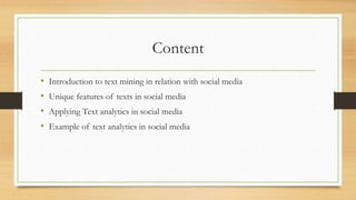 Text analytics in social media | PPTX