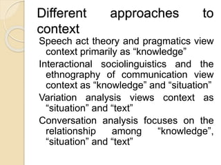 Text and context in discourse | PPTX