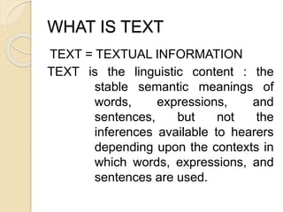 Text and context in discourse | PPT