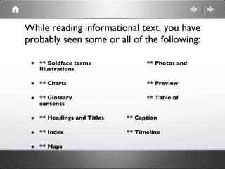 Text and graphic features | PPT