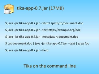 Text and metadata extraction with Apache Tika | PPT