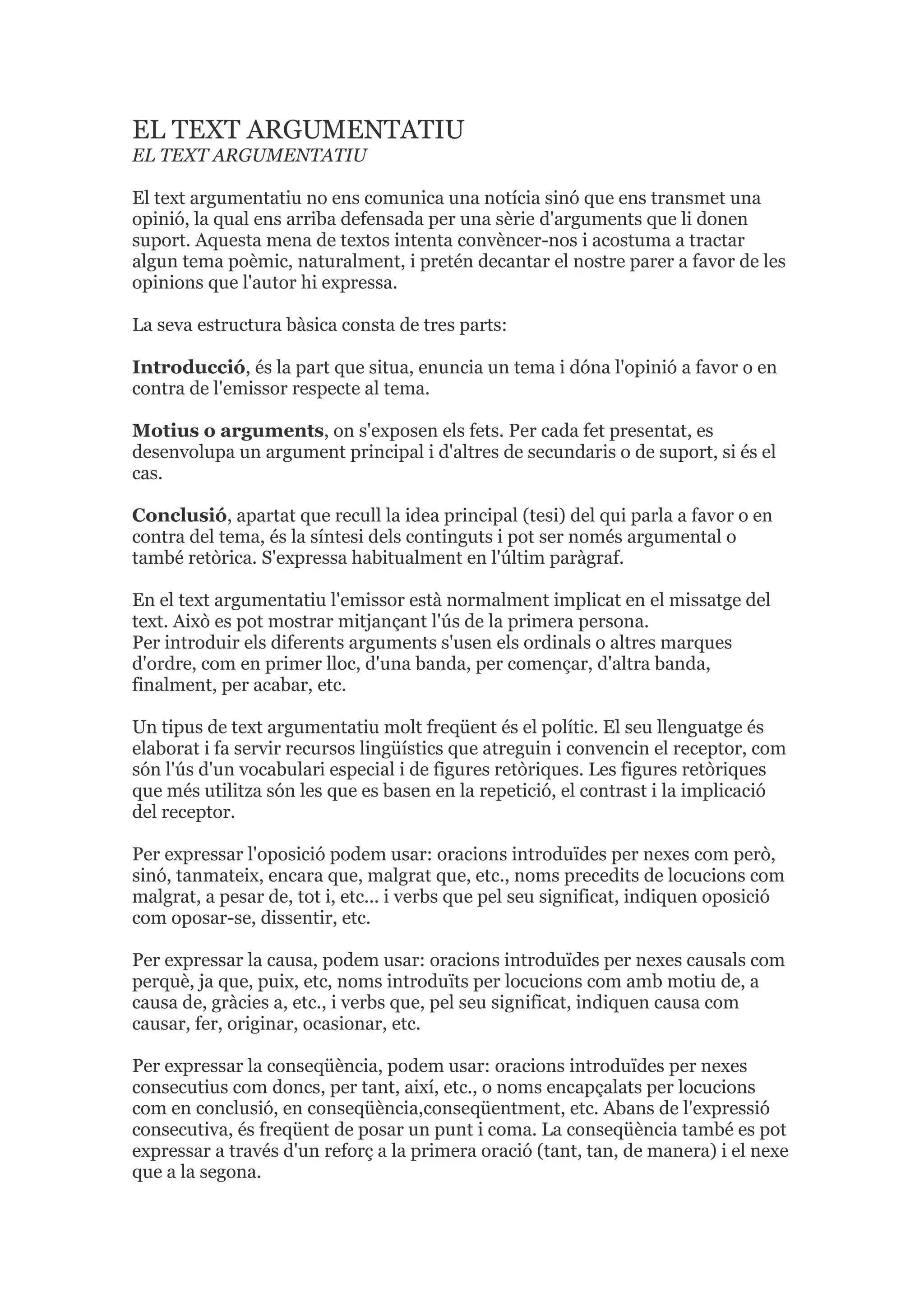 Text argumentatiu | DOCX