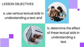 GRADE 10 ENGLISH QUARTER 1 LESSON TEXTUAL AIDS | PDF