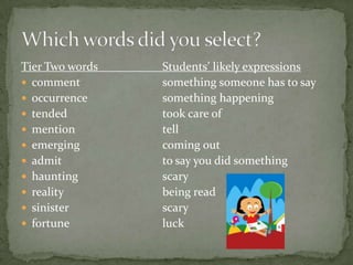 Text based questions and academic vocabulary | PPTX