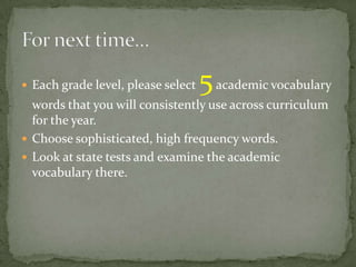 Text based questions and academic vocabulary | PPTX