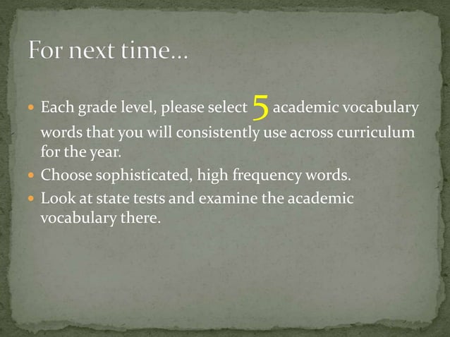 Text based questions and academic vocabulary | PPT