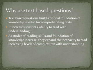 Text based questions and academic vocabulary | PPT | Free Download
