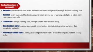 Learning aids, improvised learning aids, textbook, sourcebook ...