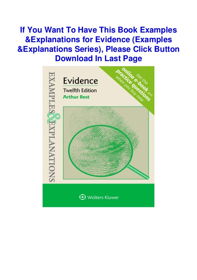 Textbook Examples Explanations For Evidence Examples Explanations Textbook Examples Explanations For Evidence Examples Explanations