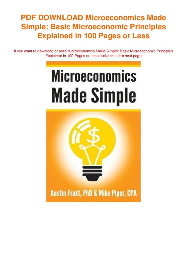textbook$ Microeconomics Made Simple: Basic Microeconomic Principles ...