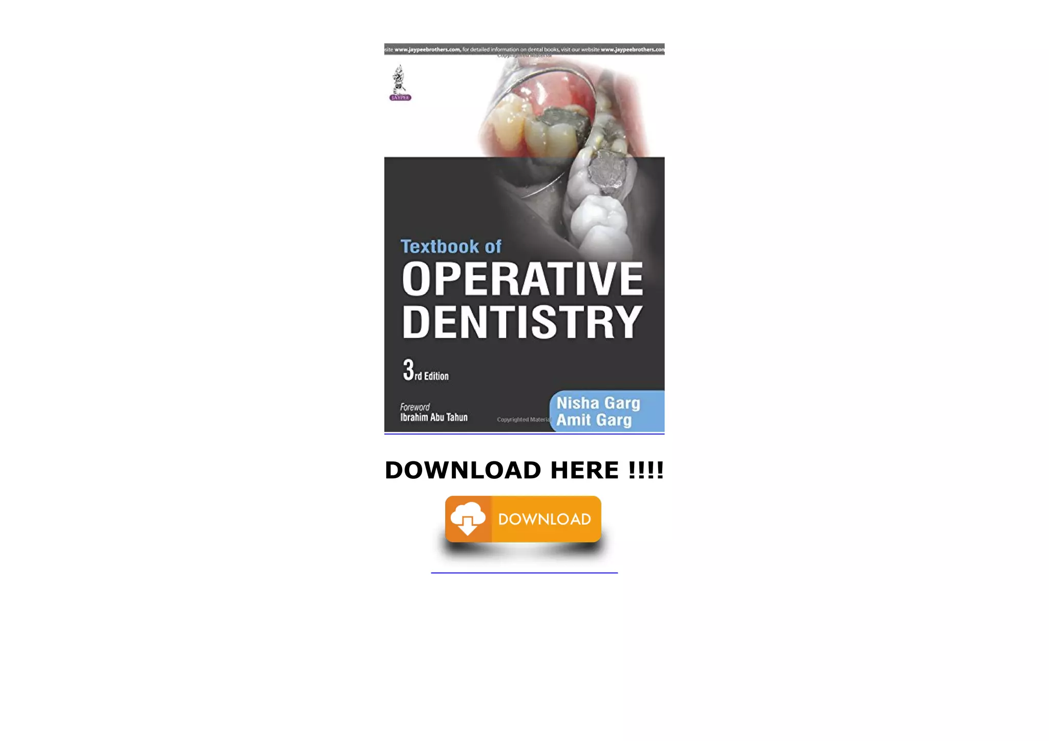 Textbook of Operative Dentistry | PPT