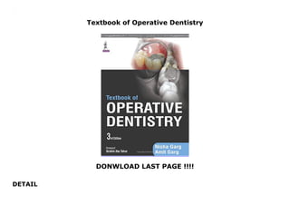 Textbook of Operative Dentistry | PDF