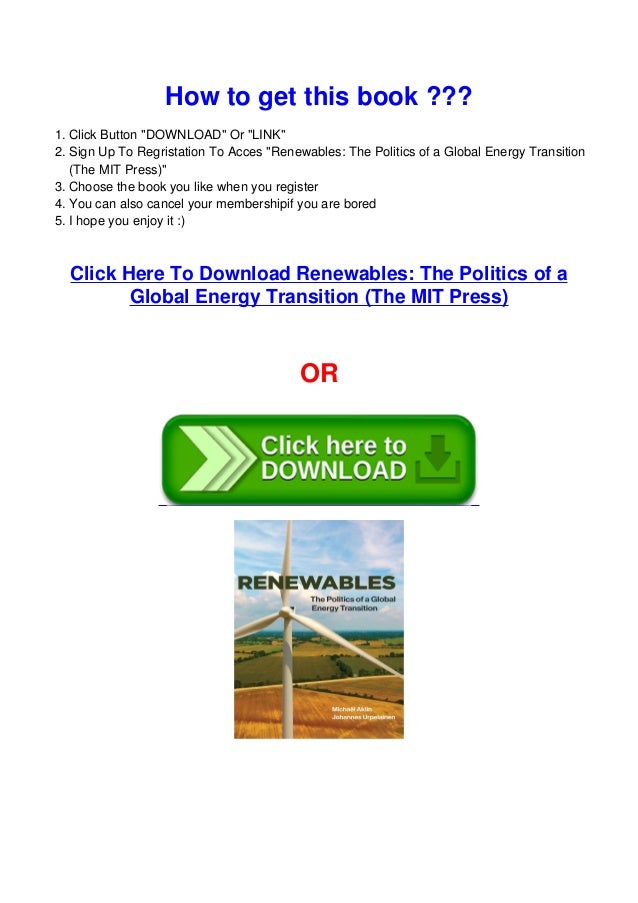 textbook$ Renewables: The Politics of a Global Energy Transition (The MIT