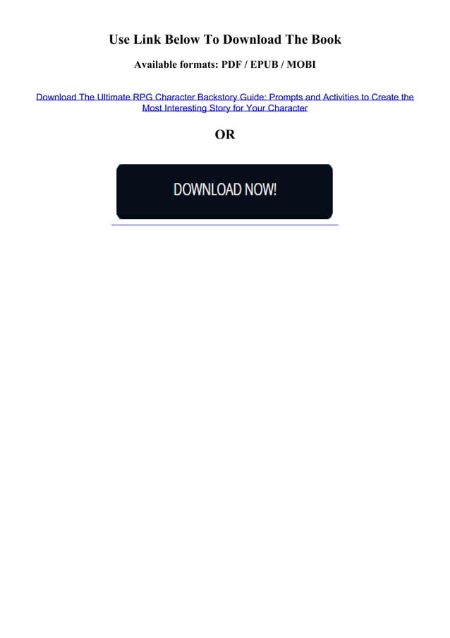 textbook$ The Ultimate RPG Character Backstory Guide: Prompts and Activities | PDF | Roleplaying ...