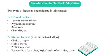 Textbook Adaptation evaluation and practice | PPTX