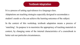 Textbook Adaptation evaluation and practice | PPTX