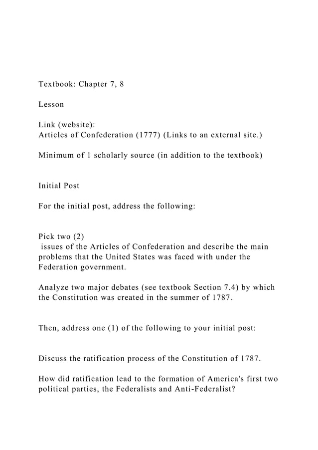 Textbook Chapter 7, 8LessonLink (website) Articles.docx