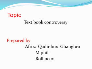 Textbook controversy | PPTX