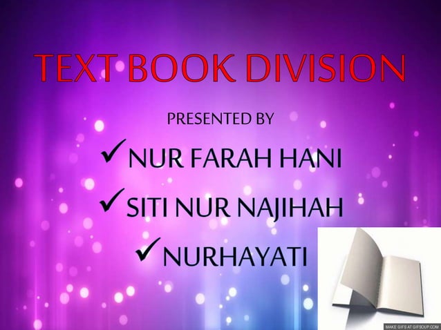 Text book division | PPTX | Secondary Education | Education
