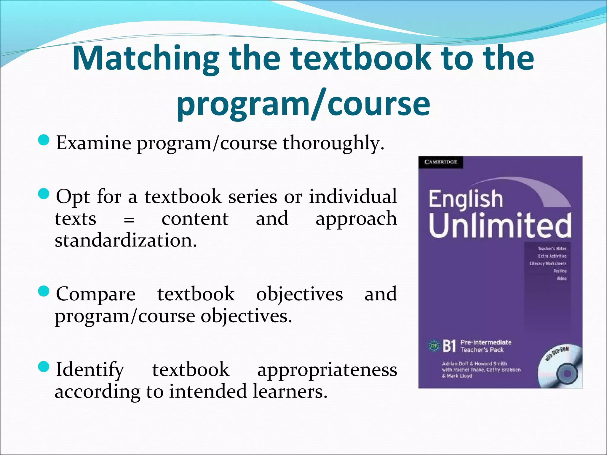 Textbook evaluation in EFL/ESL | PPT
