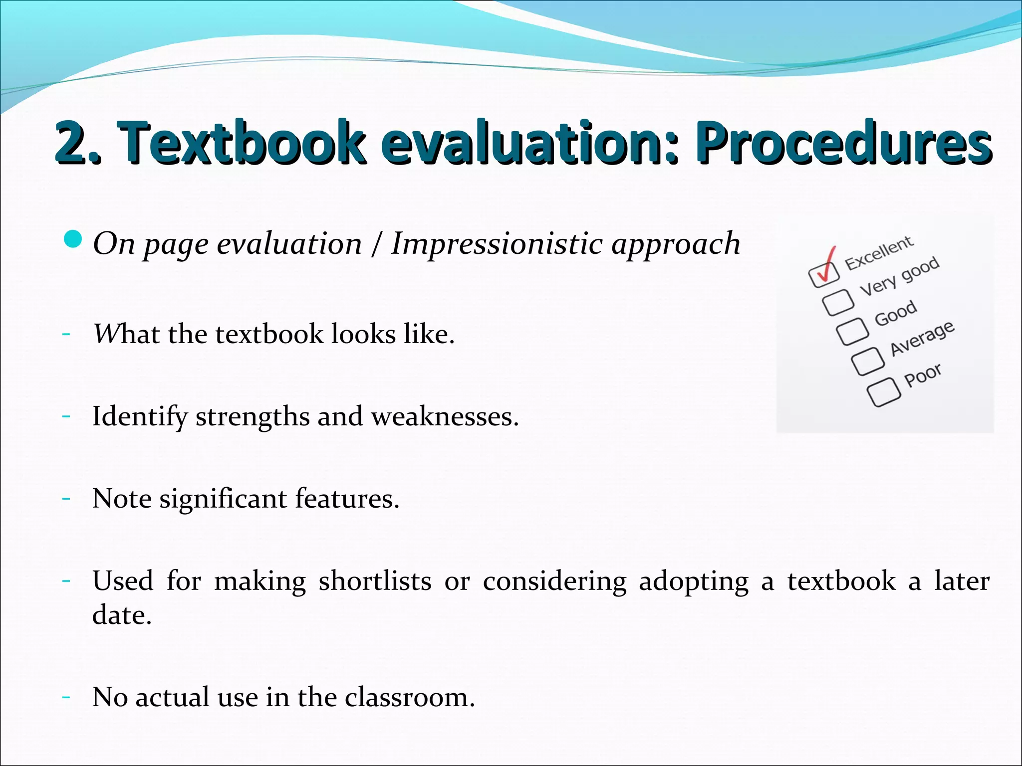 Textbook evaluation in EFL/ESL | PPT