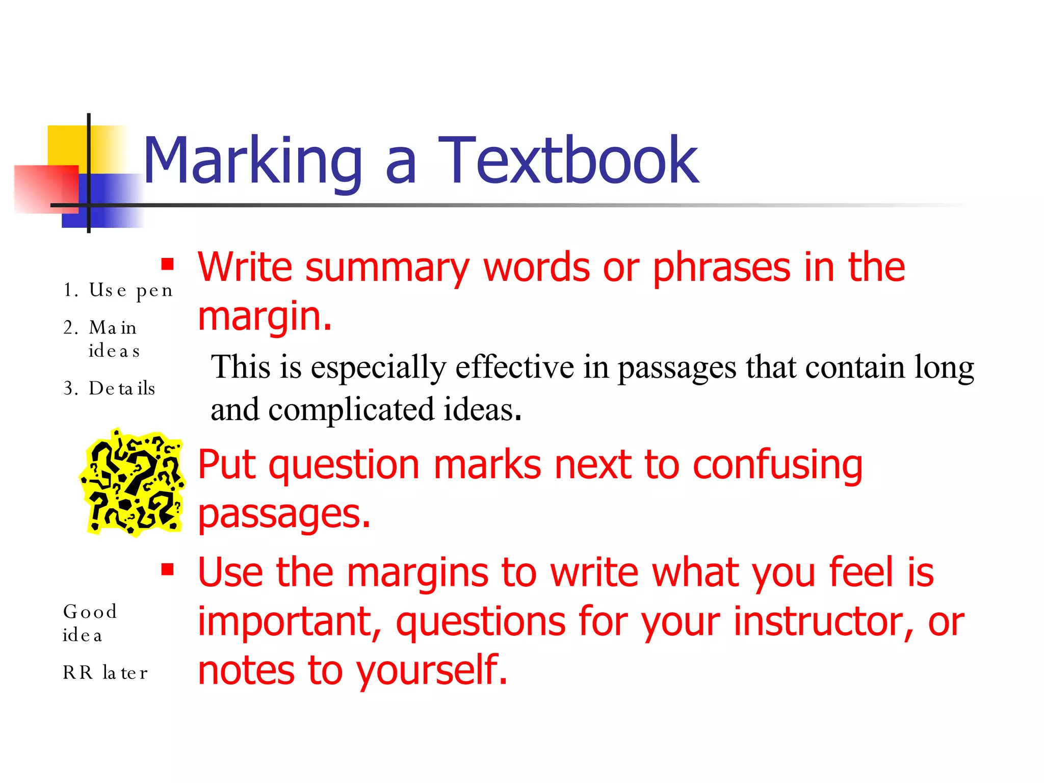 Textbook Highlighting and Marking | PPT