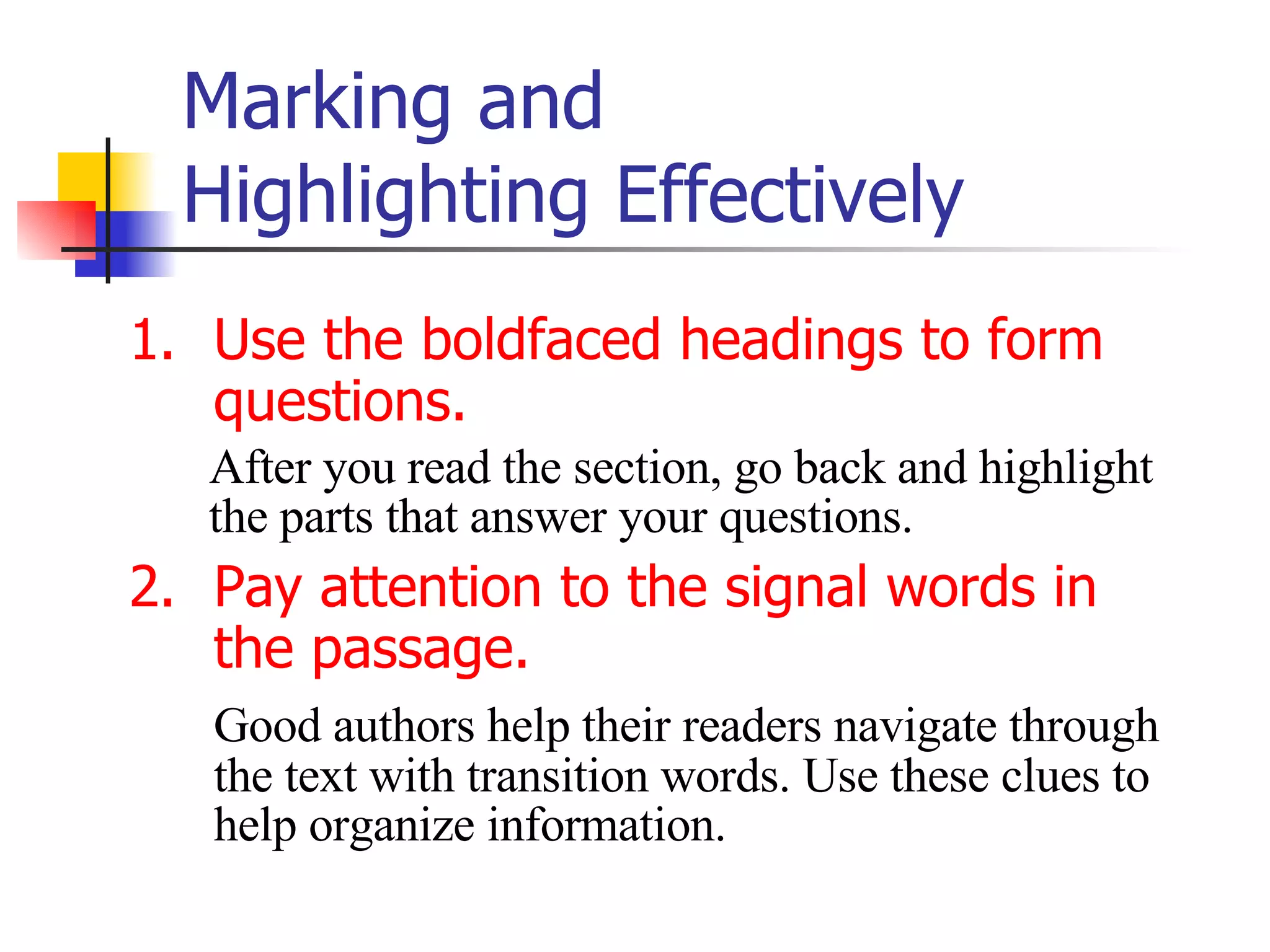 Textbook Highlighting and Marking | PPT