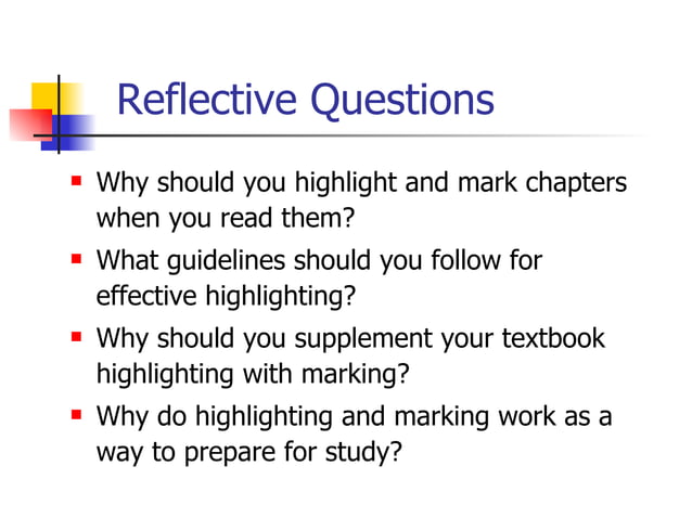 Textbook Highlighting and Marking | PPT | Educational Assessment ...