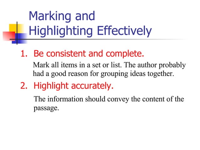 Textbook Highlighting and Marking | PPT | Educational Assessment ...