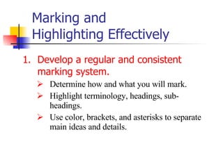 Textbook Highlighting and Marking | PPT