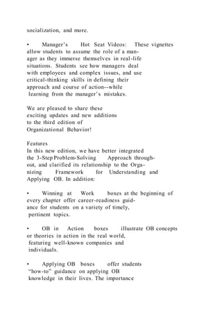 Textbook!!organizational behavior a practical, problem solving a | DOCX